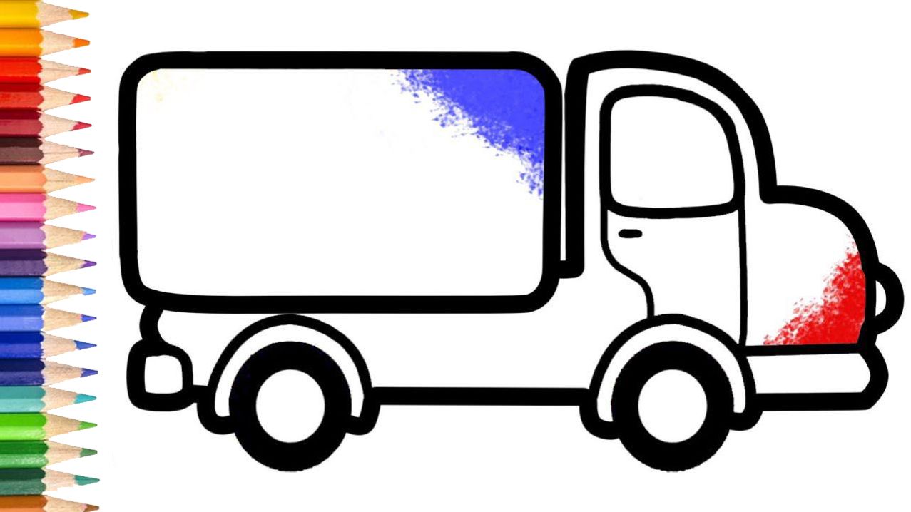 Мультик для детей-Как нарисовать ГРУЗОВИК для детей/Простой рисунок ГРУЗОВИКА для детей