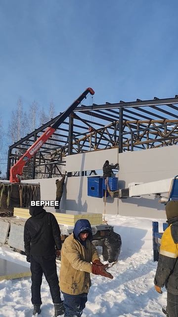 Автосервис СТО из сэндвич-панелей 25х16. Часть 63.