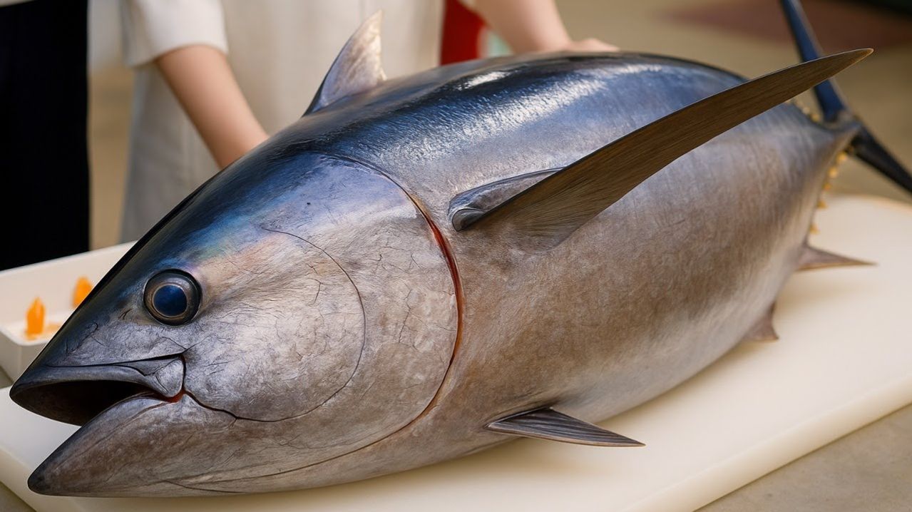 Потрясающее мастерство разделки – гигантский красный окунь и желтоперый тунец