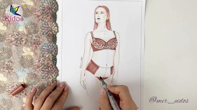 Эскиз бюстгальтера "Аврора"