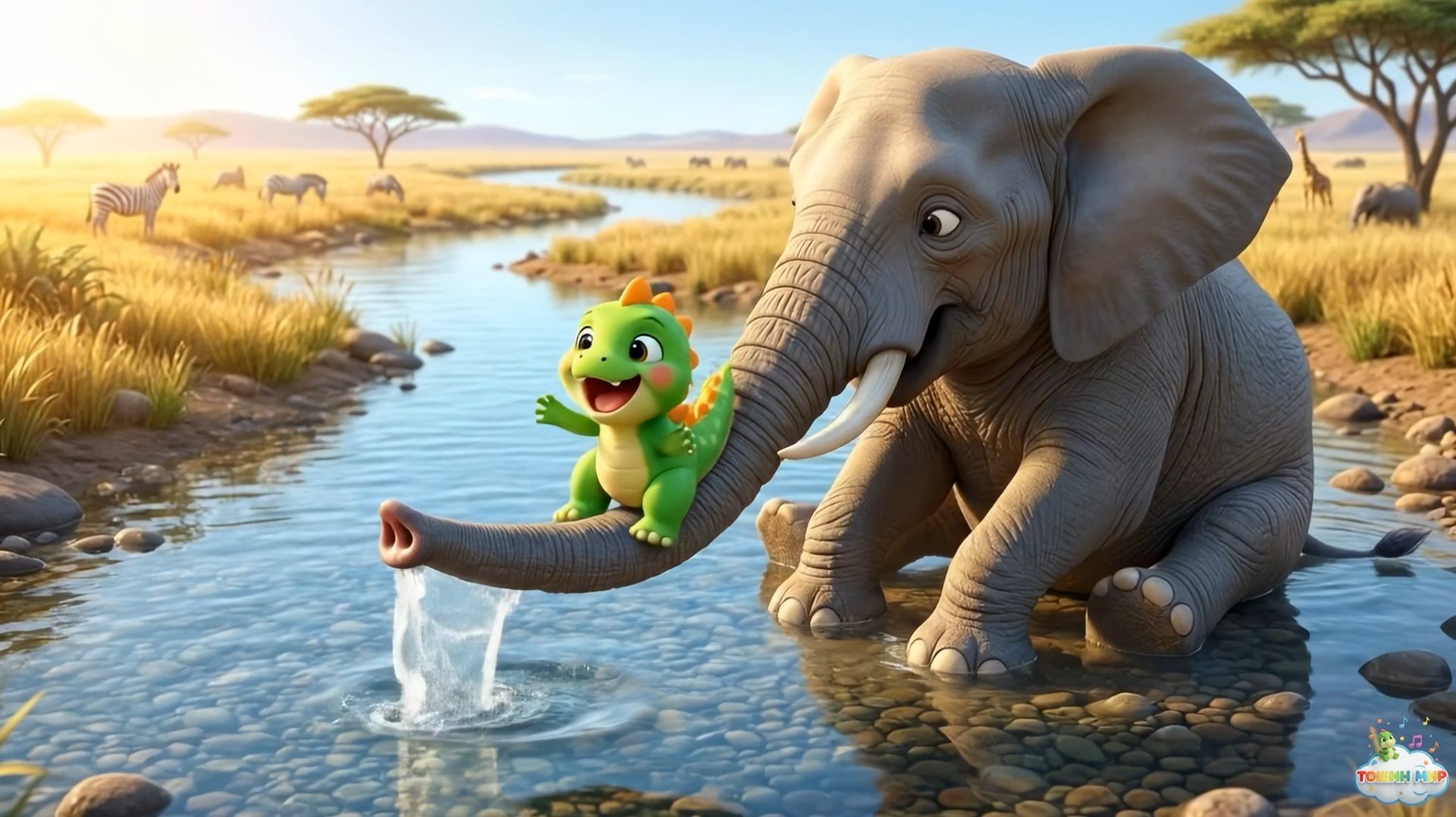 Песня про Слона 🐘 Развивающие мультики для детей — Динозаврик Тоша