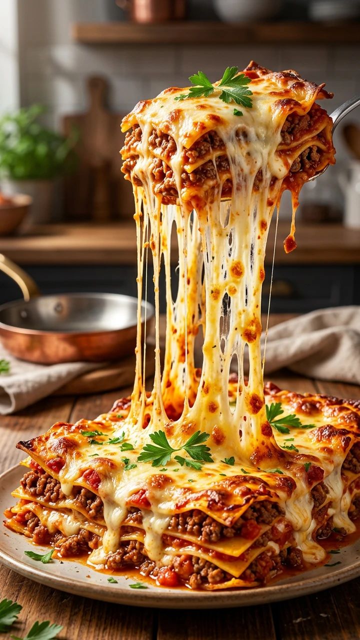 ЛАЗАНЬЯ, которая тает во рту 🧀🔥 Много сыра и сочный говяжий фарш
