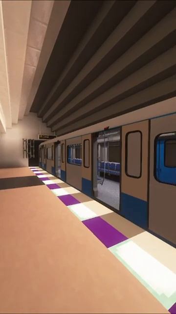 Minecraft. Прибытие и отправление поезда Ока на станции Бутырская в Россонежском метрополитене