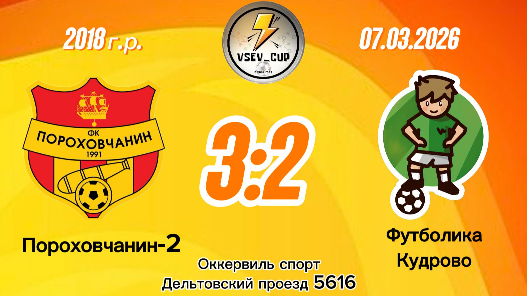 Порох2-Футболика Кудрово 3-2 (Igushkin team)