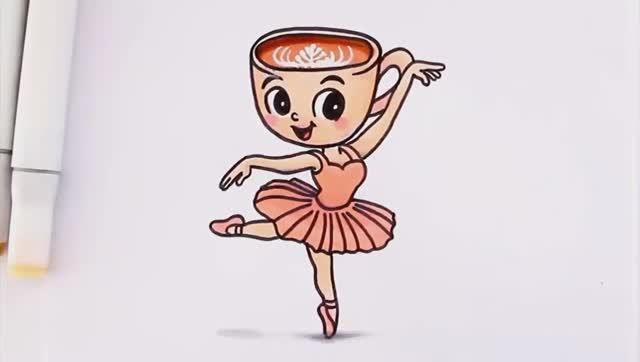 Как нарисовать и раскрасить  БАЛЕРИНУ КАПУЧИНО (1)