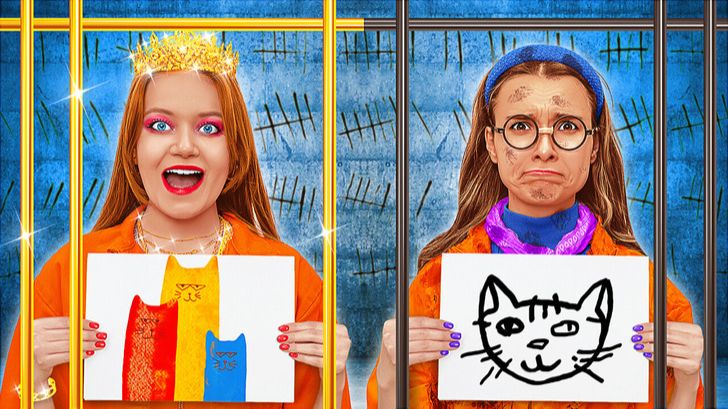 Арт-челлендж в тюрьме 🎨 Богатая vs бедная | 123GO