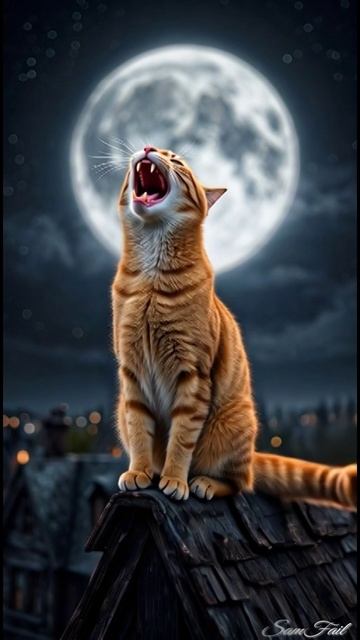 Кот Тимон воет на луну #кот #весна #юмор