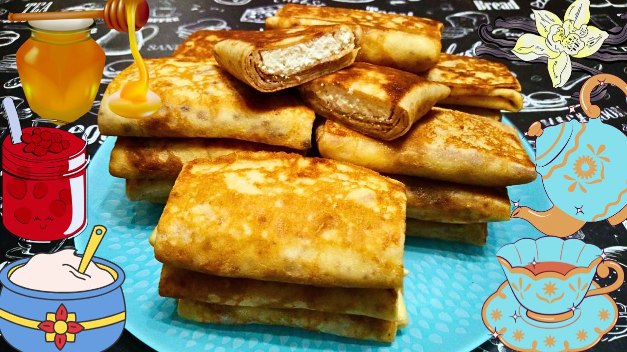 ВКУСНЕЙШИЕ БЛИНЧИКИ С ТВОРОГОМ / Нежные блинчики на молоке с творожной начинкой