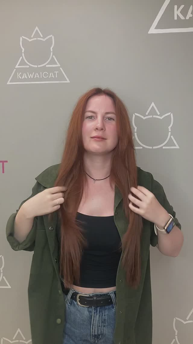 Нежное медное окрашивание в исполнении наших мастеров!)