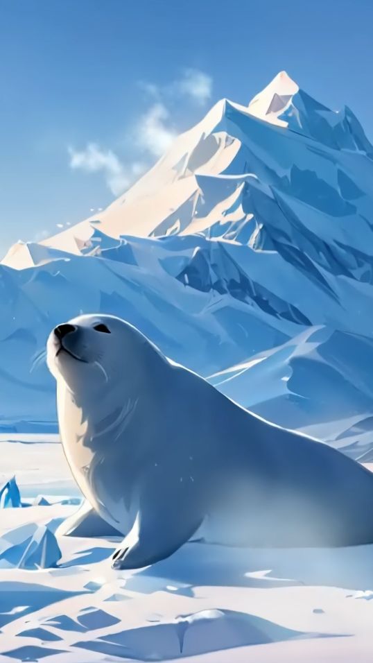 Тюлень отдыхает на льду Арктики