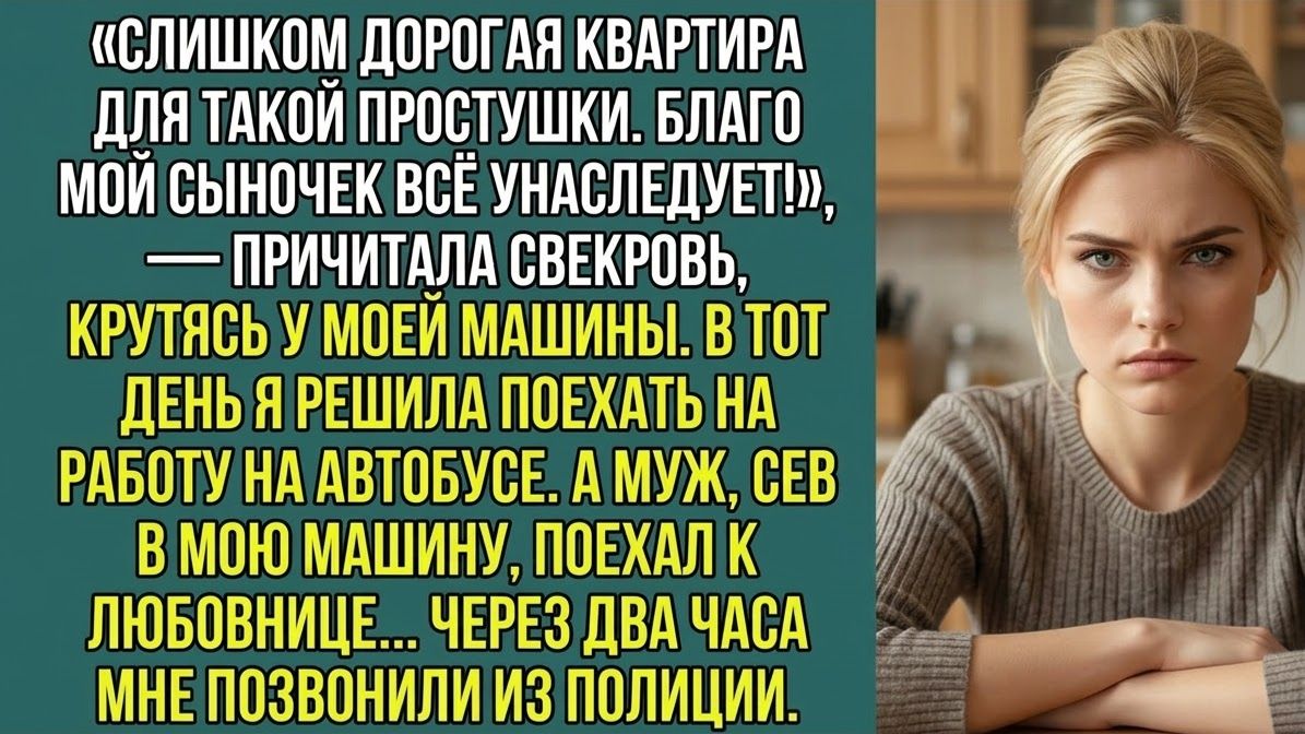 Свекровь крутилась у моей машины, тогда я решила поехать на работу на автобусе. И не ошиблась