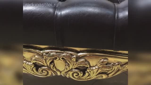 Большая банкетка для гостиной золотая - Купить в интернет магазине