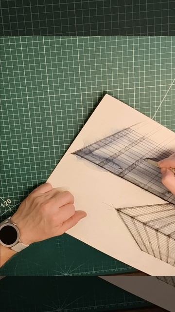 Архитектор рисует неомодернизм | Акварель и линеры |  shorts