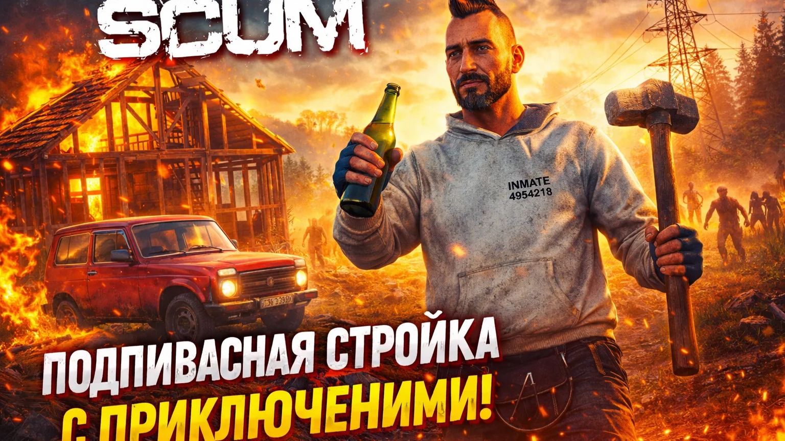 SCUM - #19 СТРОЙКА ПОДПИВАС С ПРИКЛЮЧЕНИЯМИ