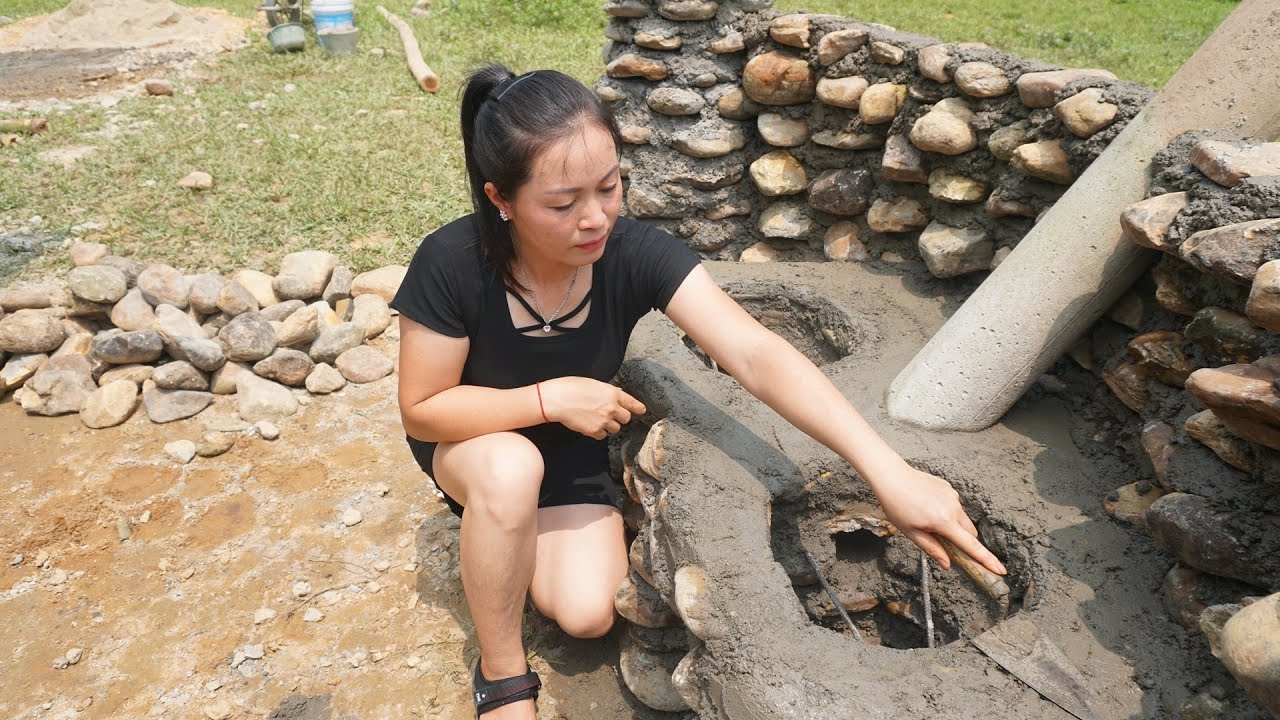 Строю каменную кухню, рядом с домом. Серия 4. Се