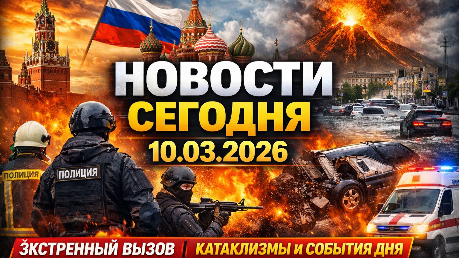 Новости Сегодня 10.03.2026 - Россия, #москва, #экстренныйвызов новый выпуск, Катаклизмы,#Россия
