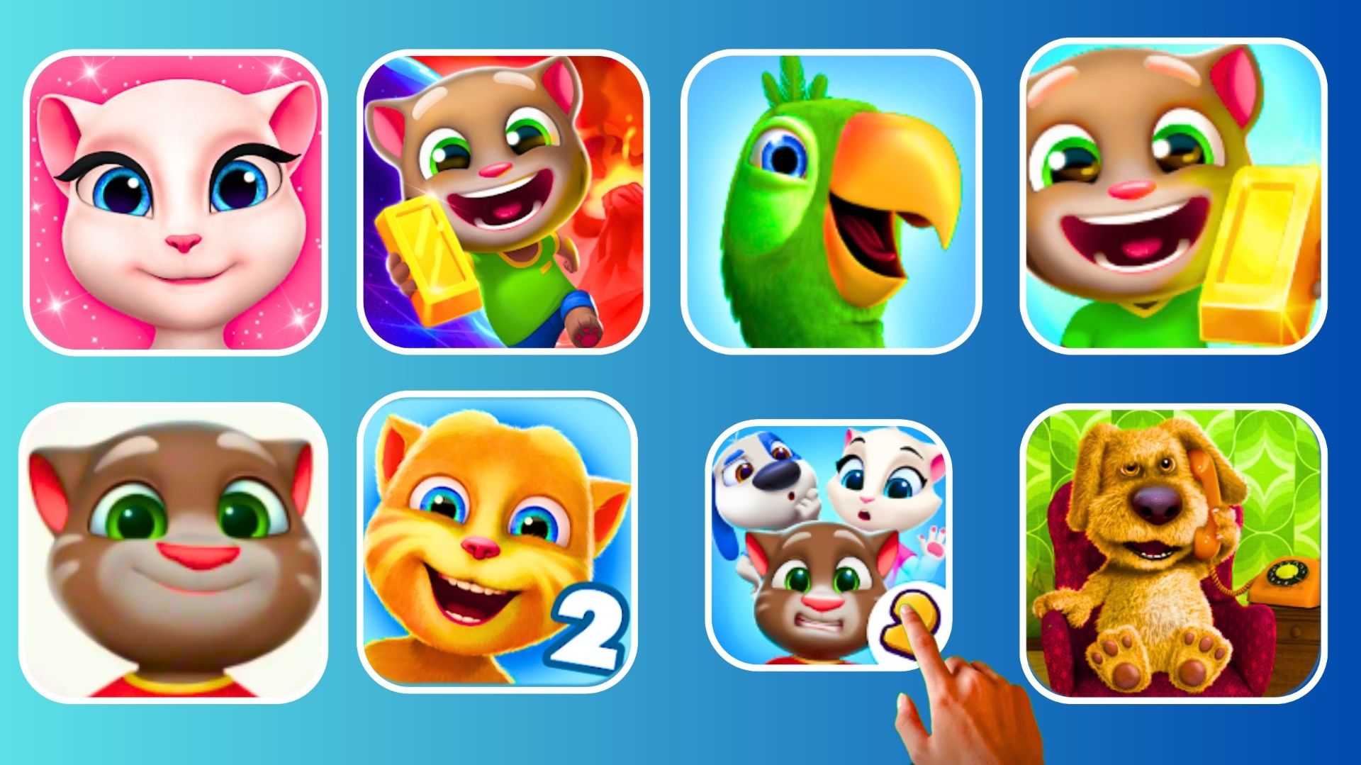 Angella,My Tom 2, Tom_Time of the Race,Talking Pierre,Ginger2,Tom_Friends 2,Tom Run Gold,Talking Ben