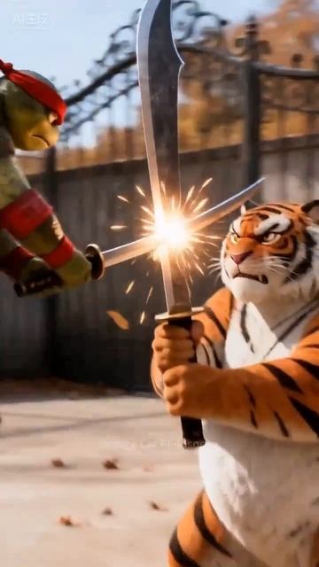 Котик против черепашки-ниндзя