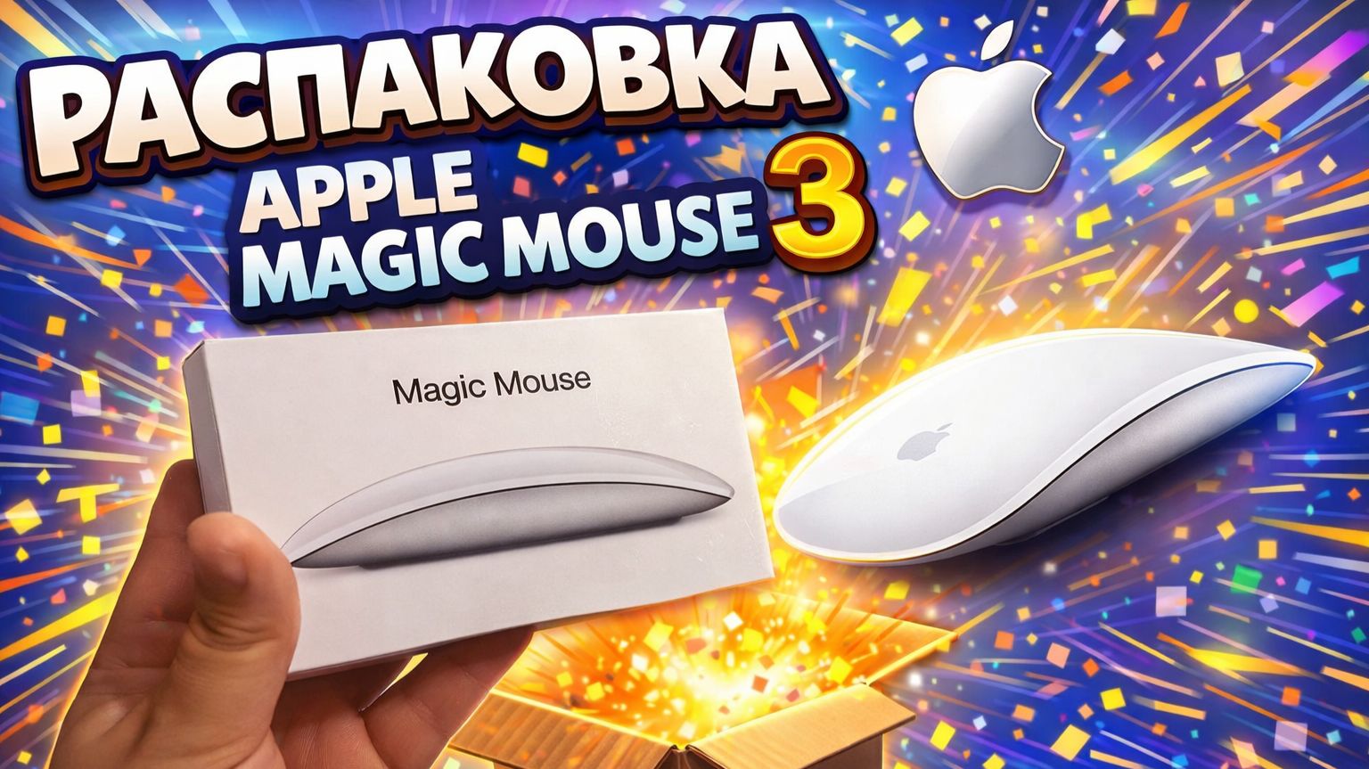 распаковка Appel Magic mouse 3