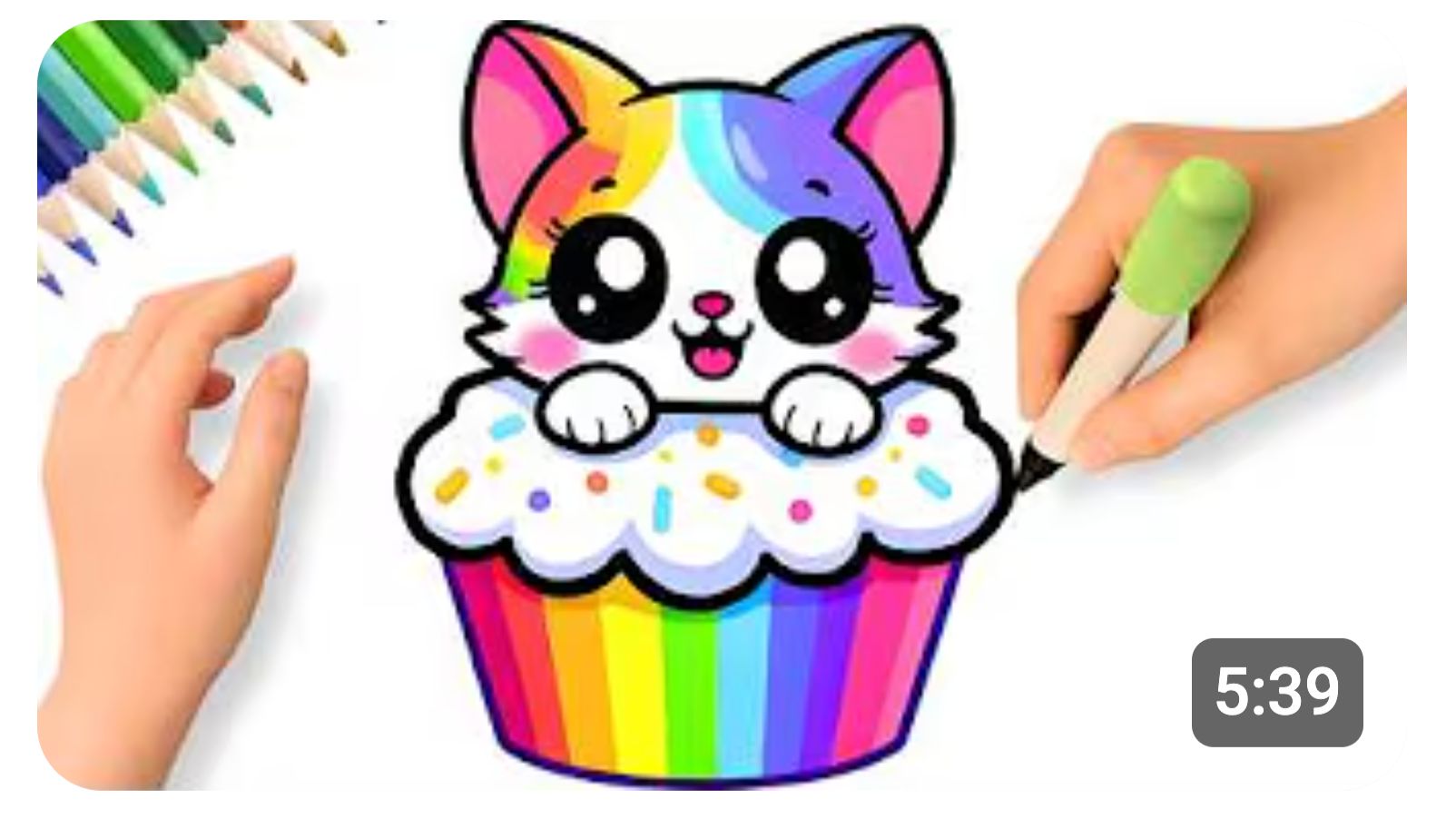 КАК НАРИСОВАТЬ МИЛОЕ ПИРОЖНОЕ В СТИЛЕ КОТЕНКА 🧁😺