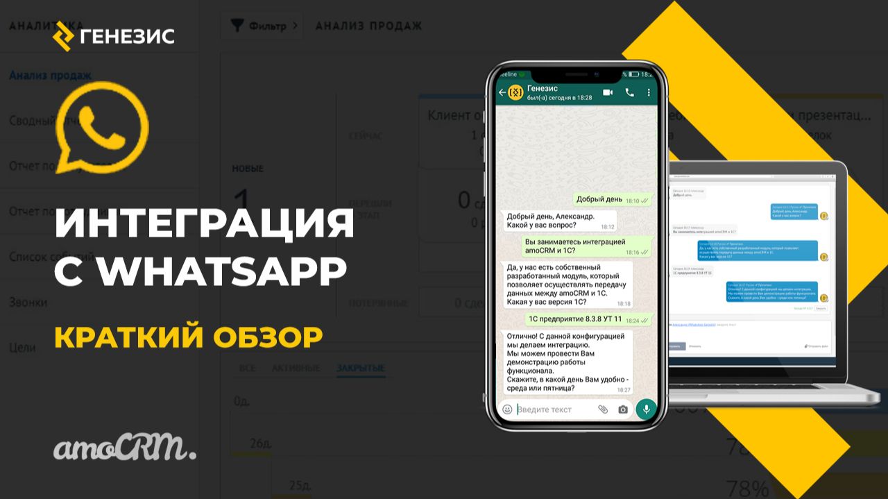 Интеграция amoCRM и WhatsApp. Короткий обзор.