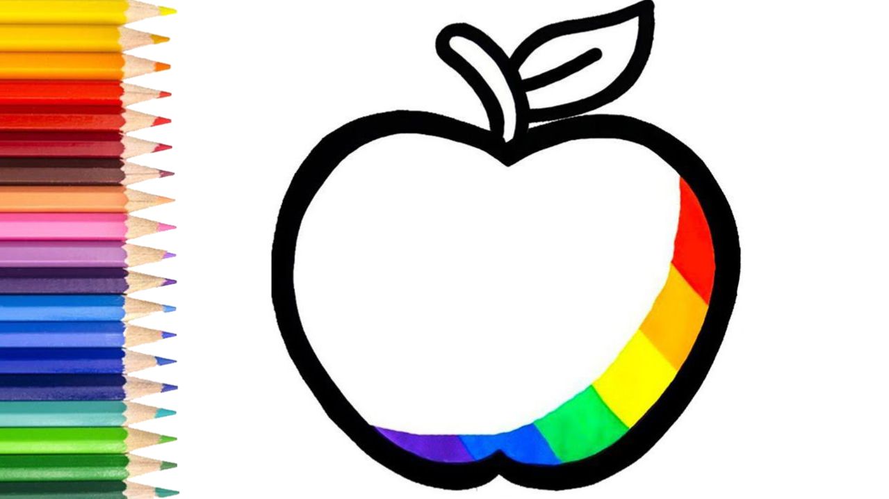 мультик для детей-Как нарисовать ЯБЛОКО/Рисунок ЯБЛОКА для детей