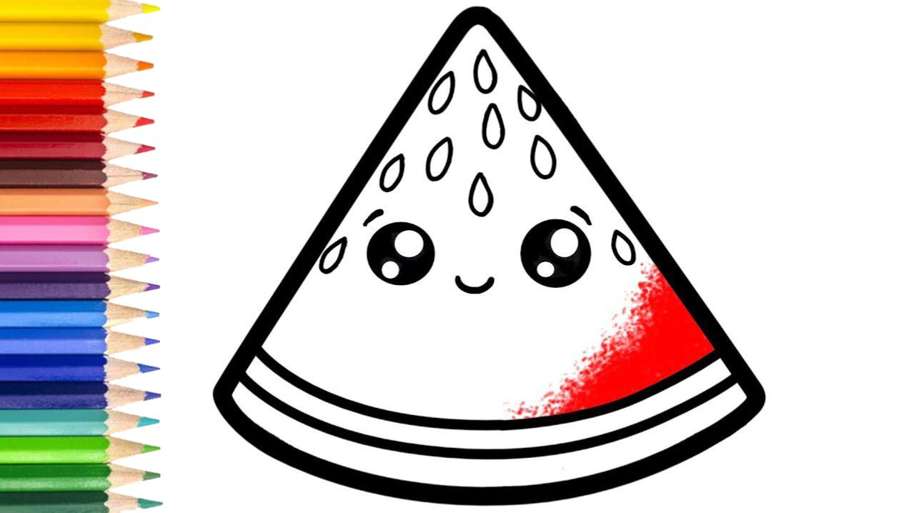 мультик для детей-Как нарисовать АРБУЗ/Рисунок АРБУЗ для детей