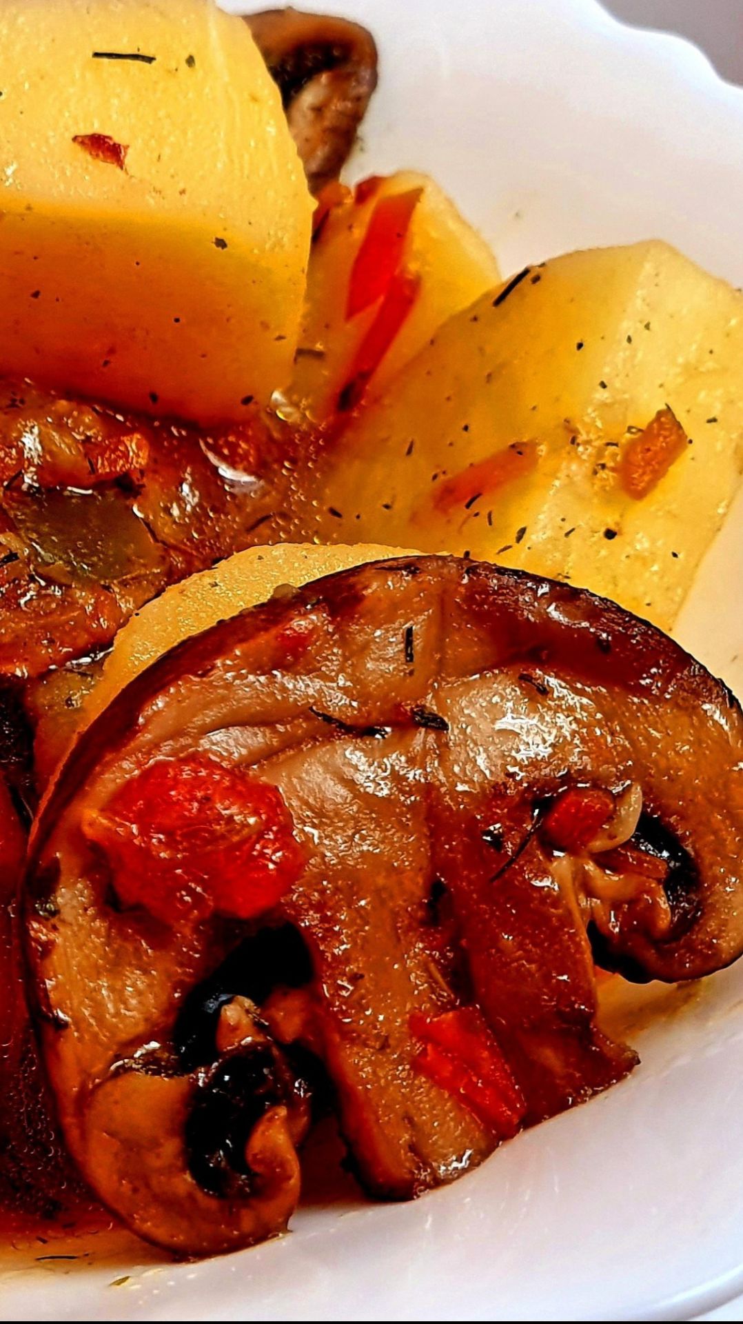 Картошка тушеная с грибами в Пост