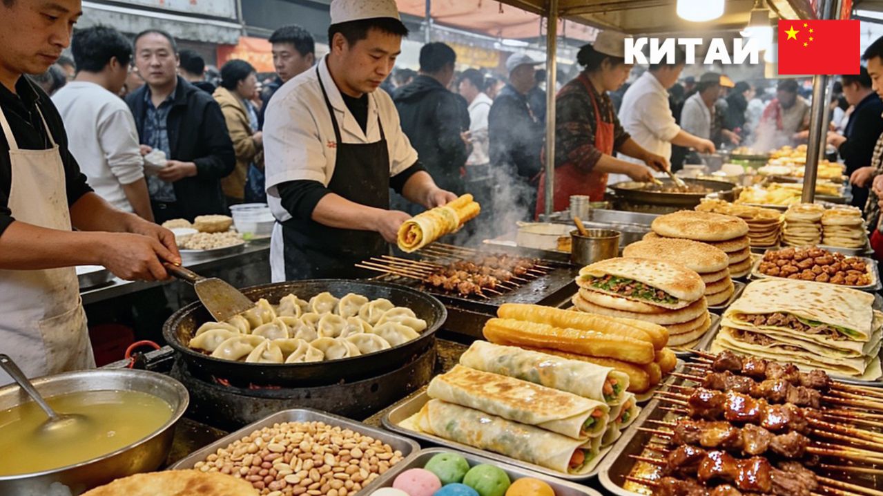 Китай уличная еда | Завтраки в провинции Аньхой, Китай, и ночные рынки с едой
