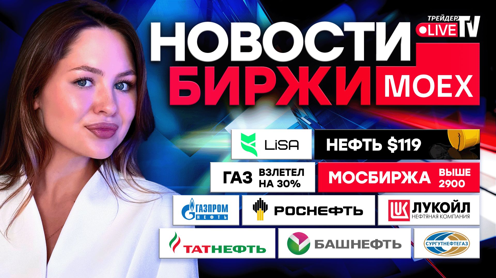 НОВОСТИ MOEX: Нефть по $119, газ в Европе взлетел на 30%, что происходит с рынками прямо сейчас?