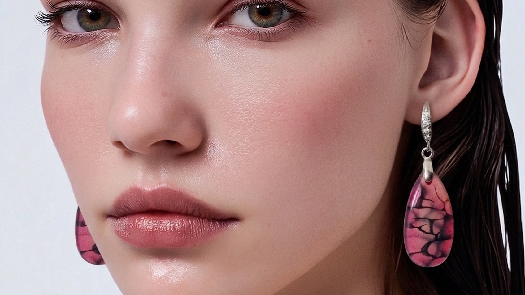 Серьги серебряные с агатом «Вены Дракона».