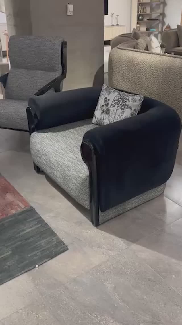 Коллекция Артемис - диваны, кресла в серо-черном цвете