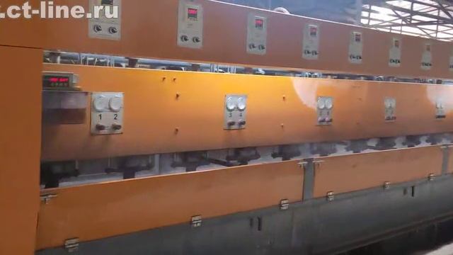 Линия полировки бетонной продукции.