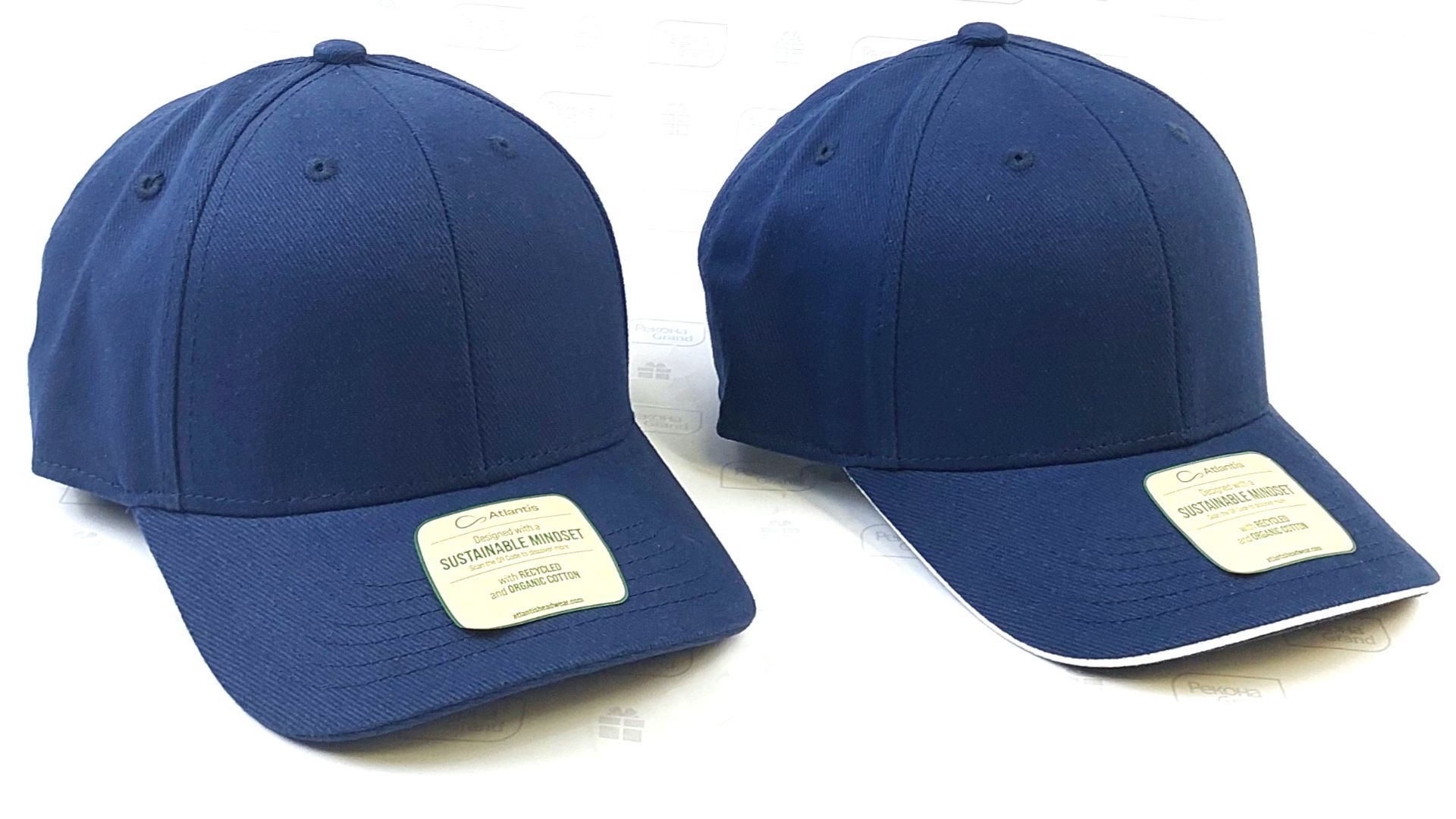 Бейсболки Atlantis Liberty Sandwich-S из эко хлопка темно-синие