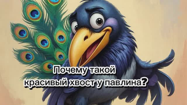 Почему такой красивый хвост у павлина? Ворона Ася расскажет