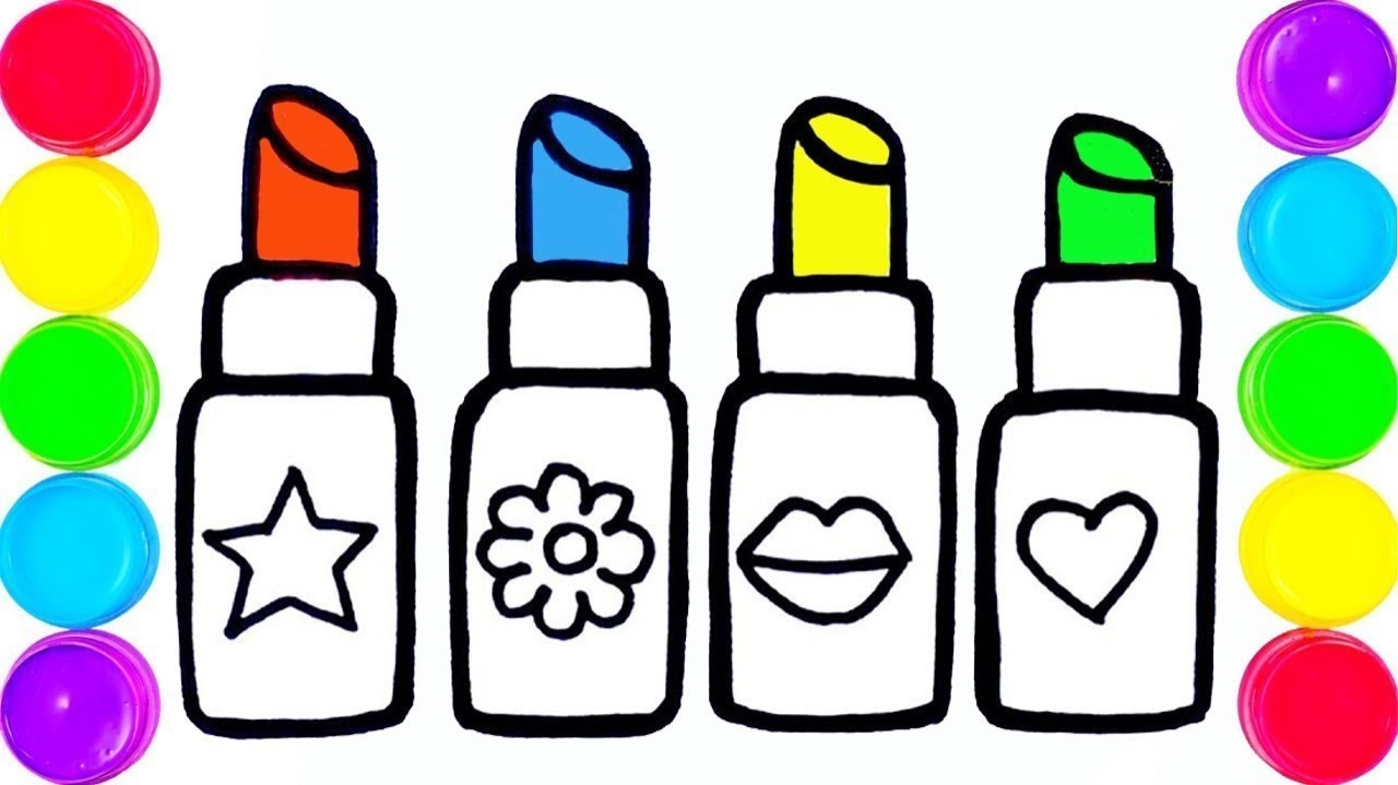 Рисунок раскраска помада. Как нарисовать косметику