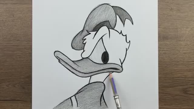 Как очень легко нарисовать Дональда Дака — пошаговый урок рисования карандашом