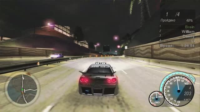 Need For Speed Underground 2 Проходим игру часть 6-я. Победа над Боссом на Nissan Skyline GTR R34.
