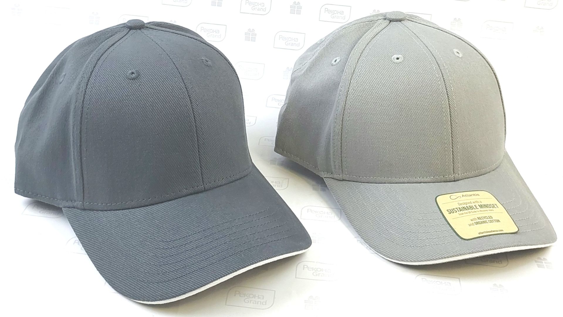 Бейсболки Atlantis Liberty Sandwich-S из эко хлопка серые