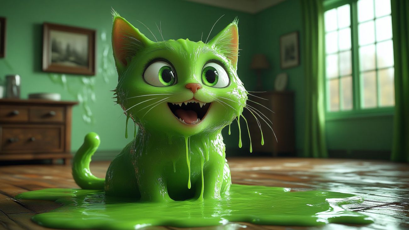 Мультик для детей. Приключения котика.  Котик играет