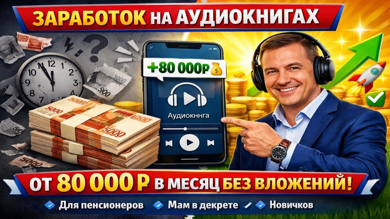 ЗАРАБОТОК НА АУДИОКНИГАХ БЕЗ ВЛОЖЕНИЙ С НУЛЯ ПАССИВНЫЙ ДОХОД РАБОТА НА ДОМУ УДАЛЕННО