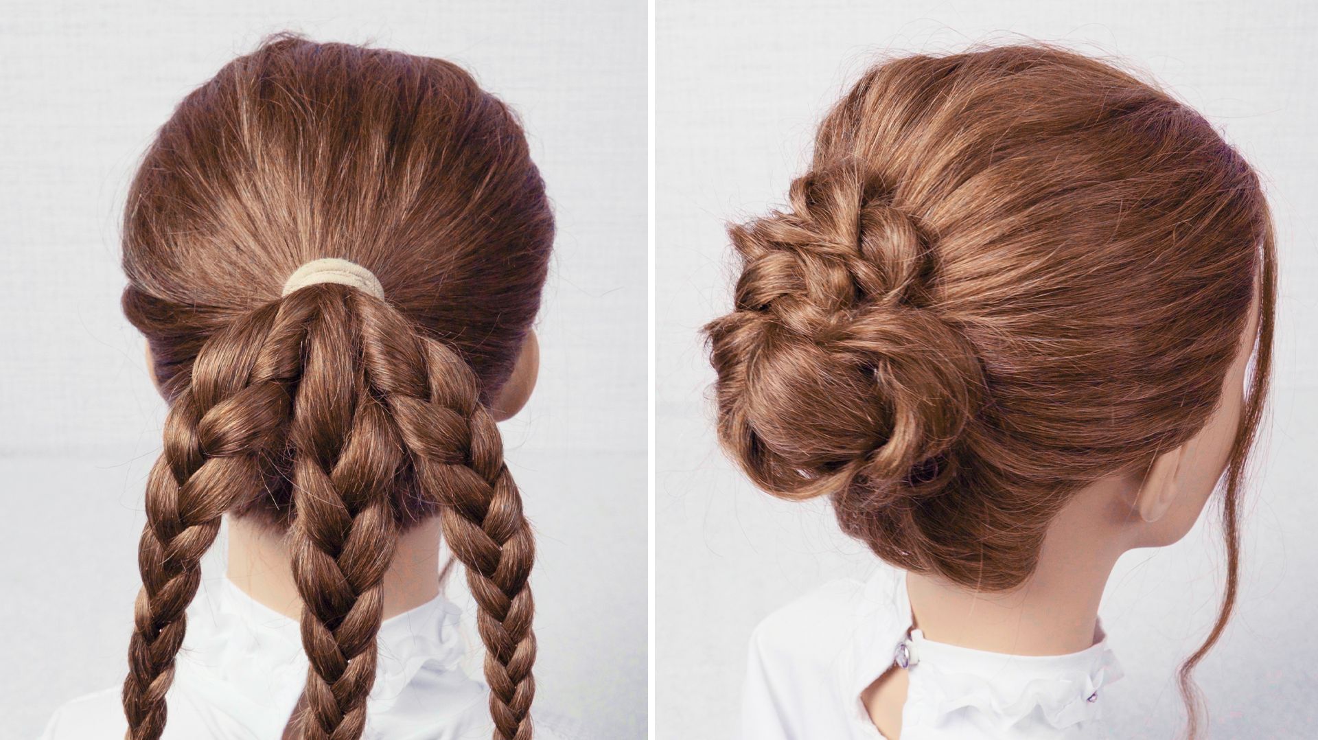 ПУЧОК ИЗ ТРЕХ КОСИЧЕК ★ ПРИЧЕСКА НА СРЕДНИЕ ВОЛОСЫ