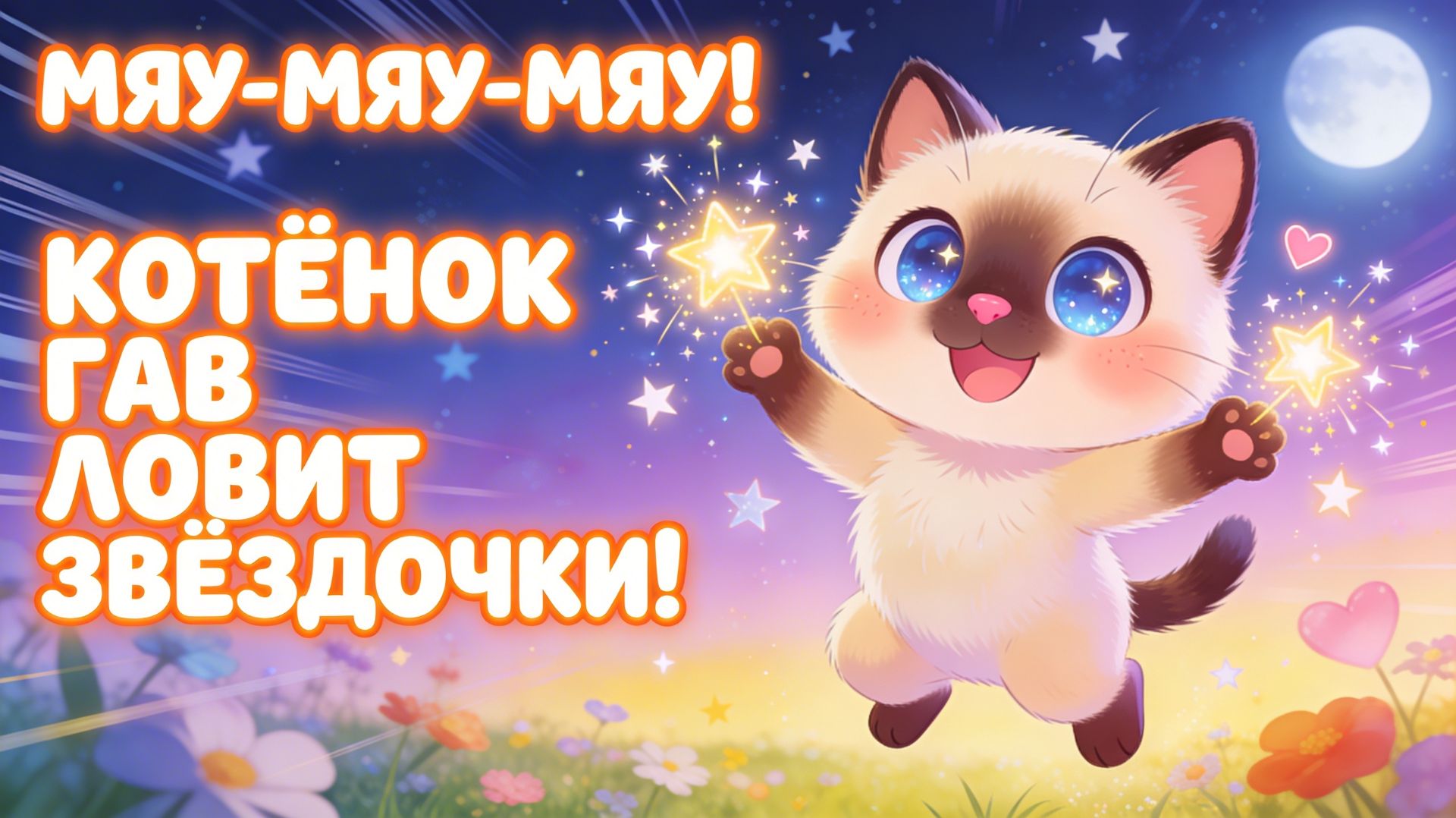 Мяу-мяу-мяу! Котёнок Гав и звёздочки! Песенка для малышей 🐱⭐️