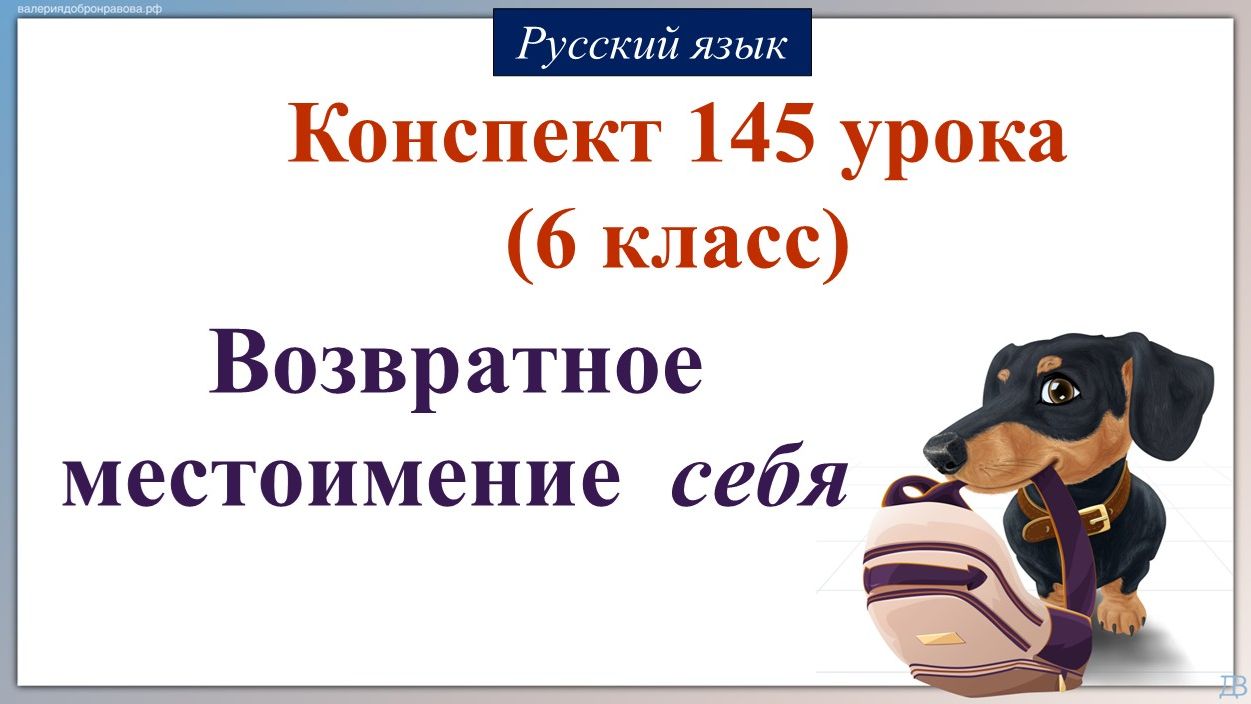 145 урок русского языка 6 класс. Возвратное местоимение себя