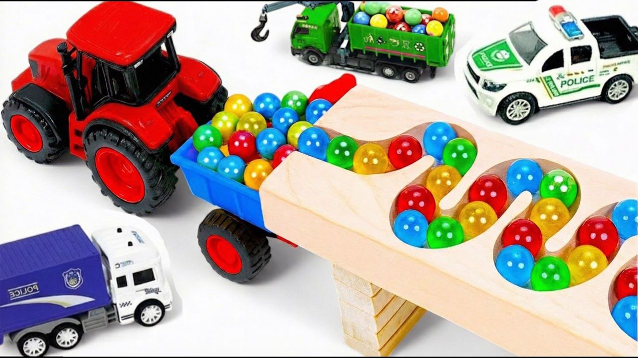 Мультики для детей и малышей. Яркие Деревянные разноцветные машинки и горки. Мультики залипалки