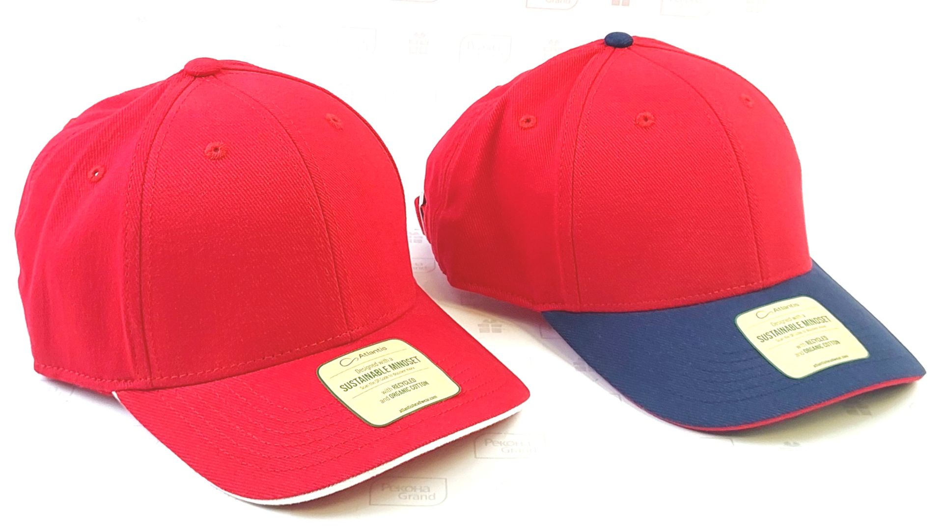 Бейсболки Atlantis Liberty Sandwich-S из эко хлопка красные