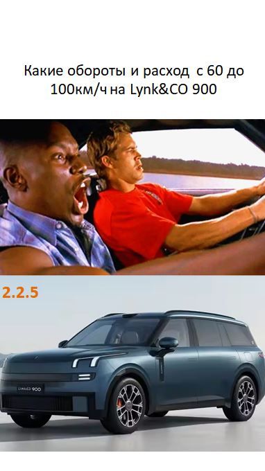 Какие обороты и расход  с 60 до 100км/ч на Lynk CO 900