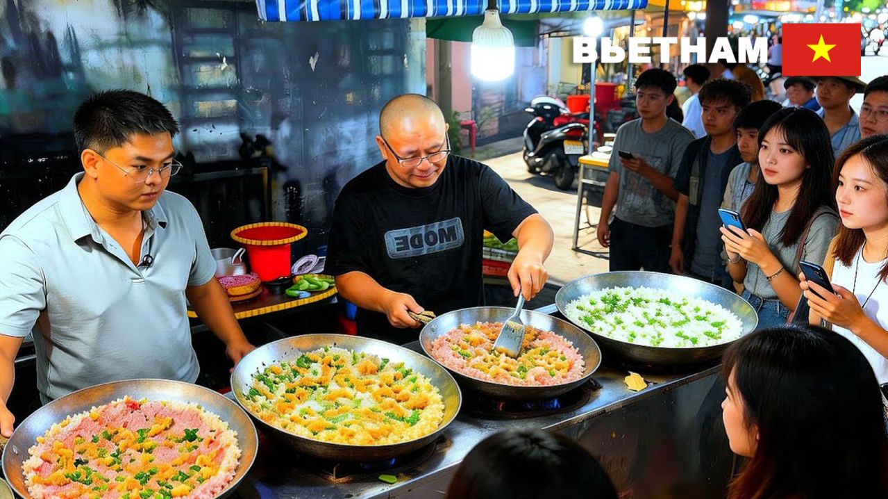 Вьетнамская уличная еда | Супер хрустящий обжаренный рис | Рецепт приготовления хрустящего риса