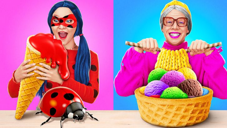 Леди Баг vs бабушка 🎂 Украшаем торты