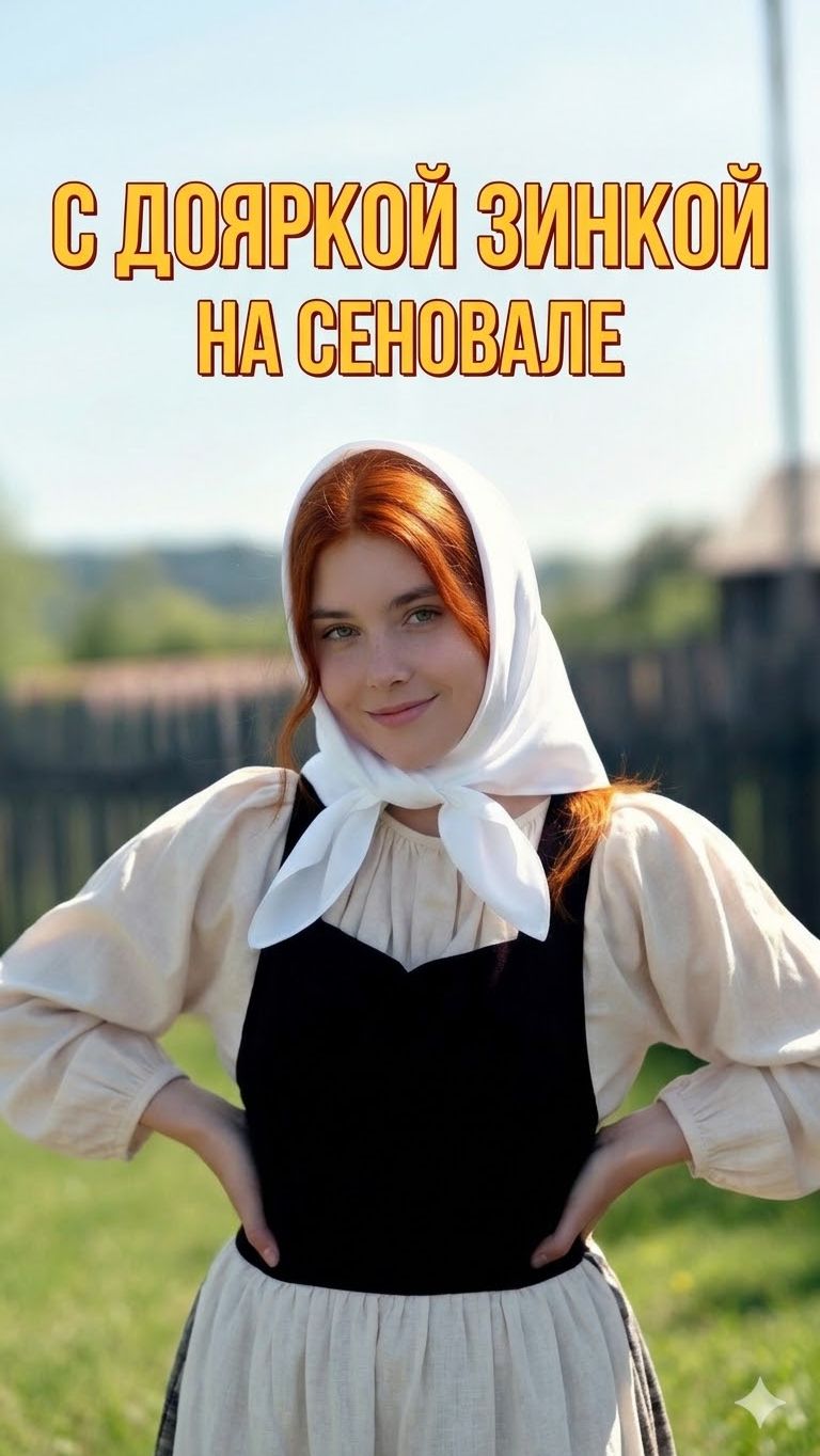 С дояркой Зинкой на сеновале